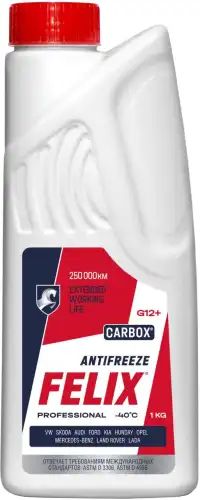 Антифриз FELIX Carbox G12+ готовый красный, 1л
