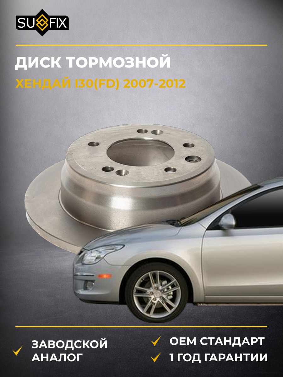Диск тормозной невентилируемый задний SUFIX FX1022 Хендай i30 Hyundai i30 2007-2012