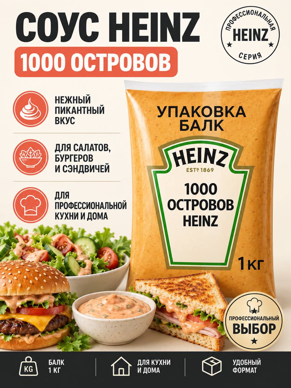 Соус Тысяча островов Heinz 1 кг