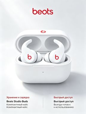 Beats Наушники беспроводные с микрофоном Beats Fit Pro, USB Type-C Чистый белый