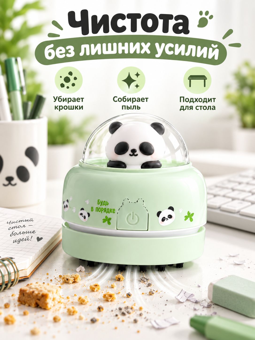 Настольный пылесос, Артикул: 5211459152, Материал: Пластик, Цвет: Салатовый