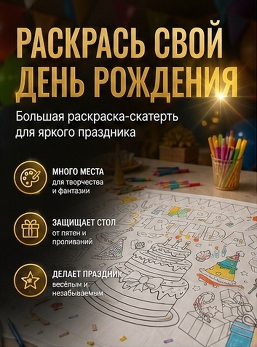 Праздничная Раскраска Для Детей Большой Цветной Стол Оригинальный Дизайн 110.00X80.00X0.10Cm