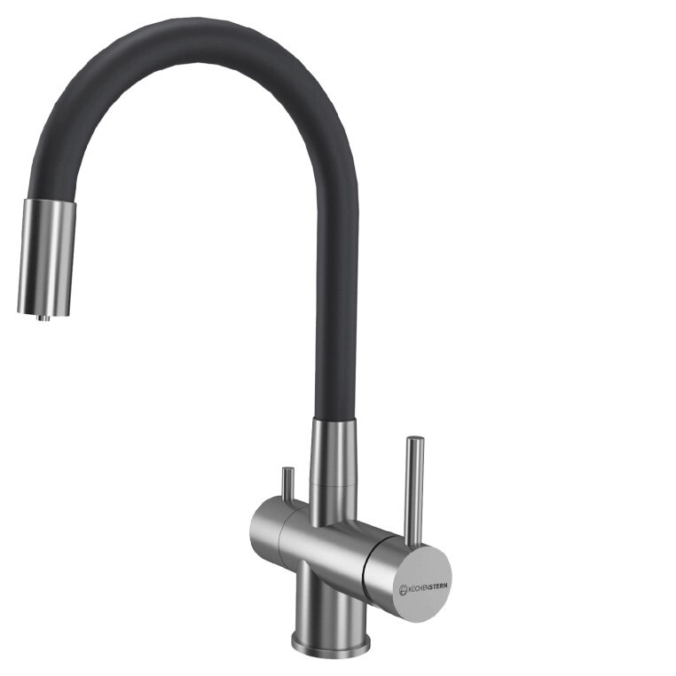 Смеситель для кухни KUCHENSTERN FLEX-FE 413SS40 нержавеющая сталь