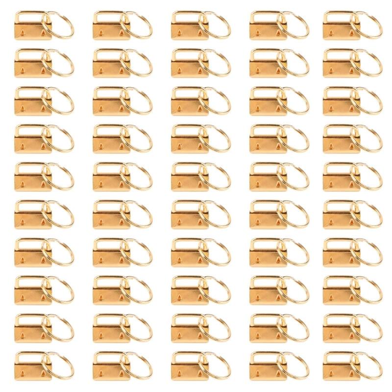 50 шт. фурнитуры для брелоков с хлопковым хвостиком, Золото