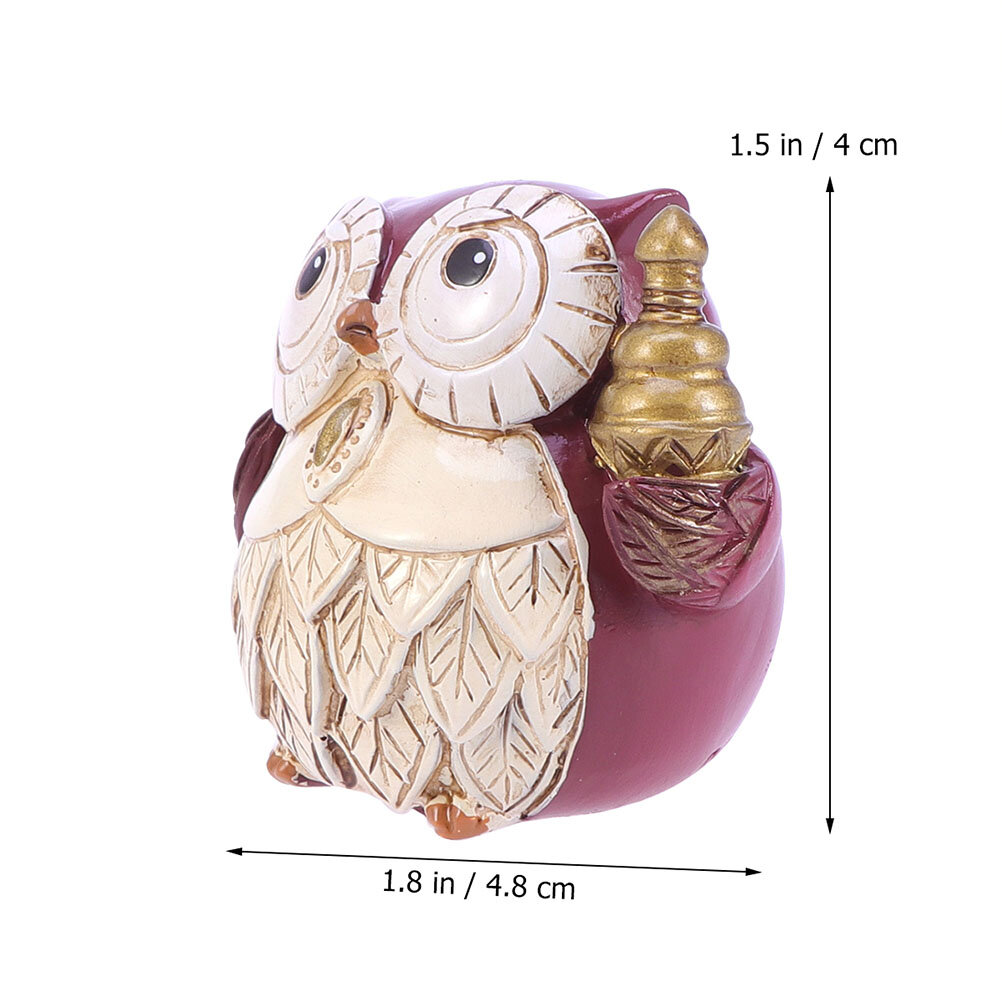 Сувенирные Фигурки Сов Смола Набор Из 2 Штук Украшение Для Дома Размер 5*4.5 Cm