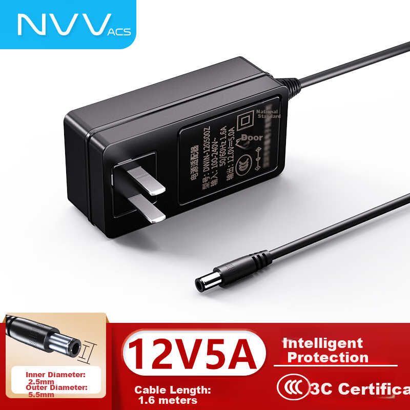NVV ACS 12V5A/4A/3A Источник питания с разъемом 5.5x2.5мм для мониторов камер наблюдения жестких дисков принтеров и