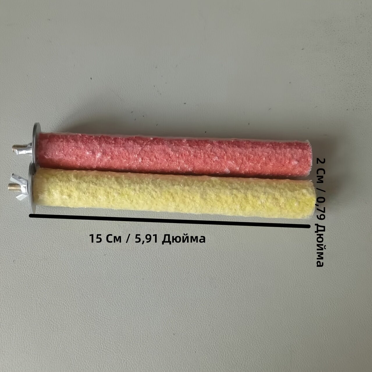 Жердь-когтеточка для попугаев, 2 шт, 2×15 см