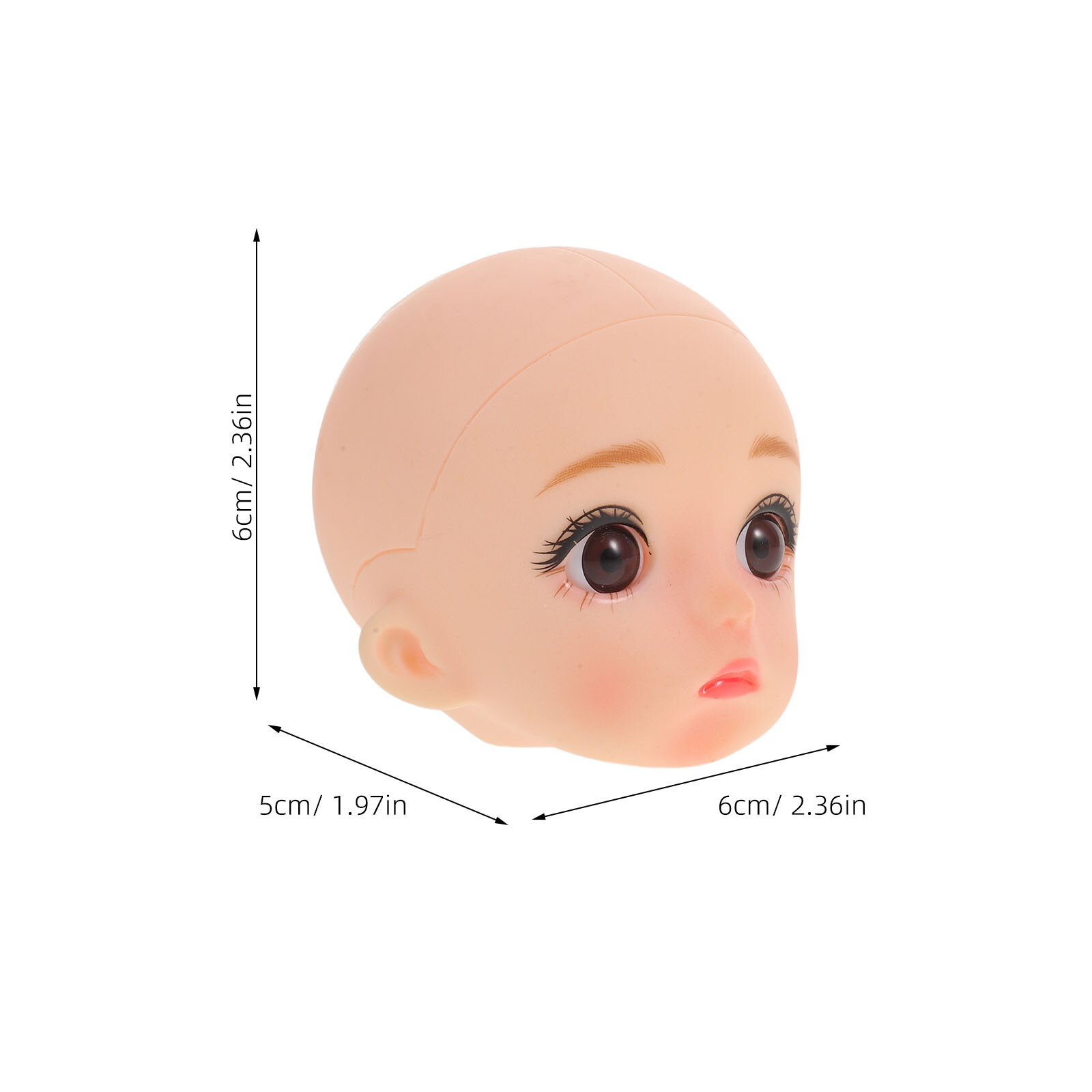 Голая голова куклы bjd 1/6 из мягкого пвх для макияжа и замены