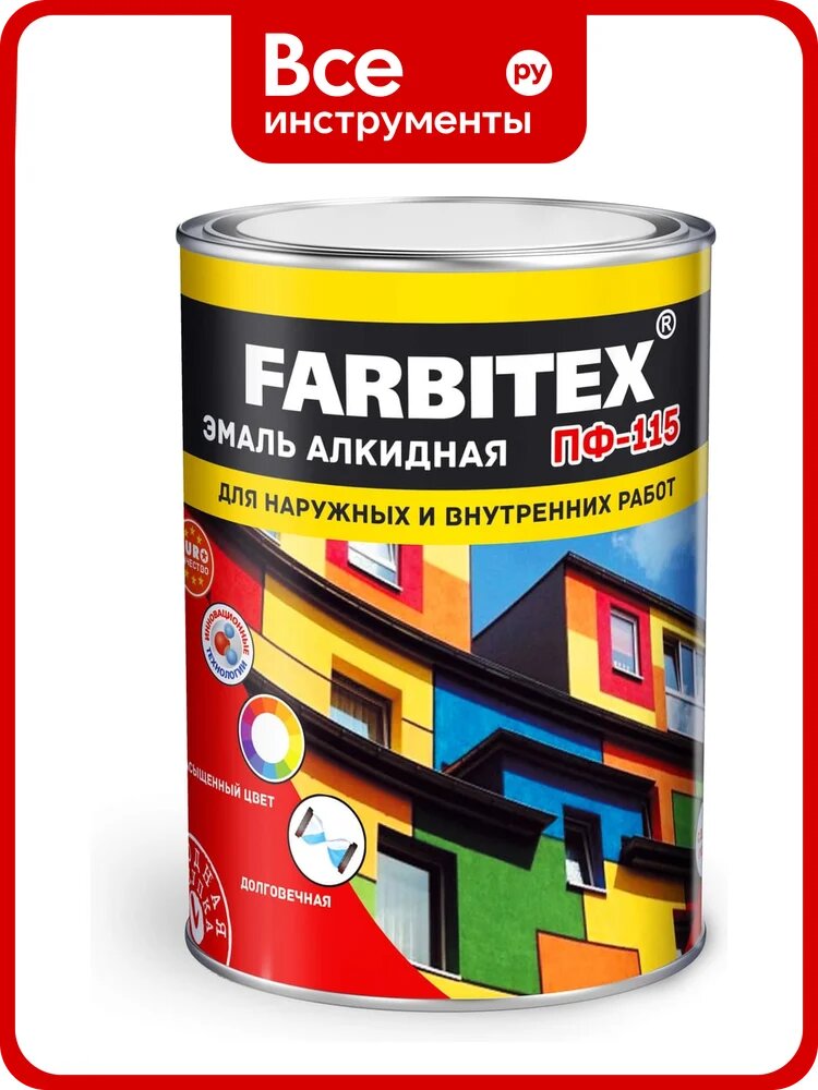 Эмаль алкидная Farbitex ПФ-115 графит 7024 (5.0 кг) 4300016450