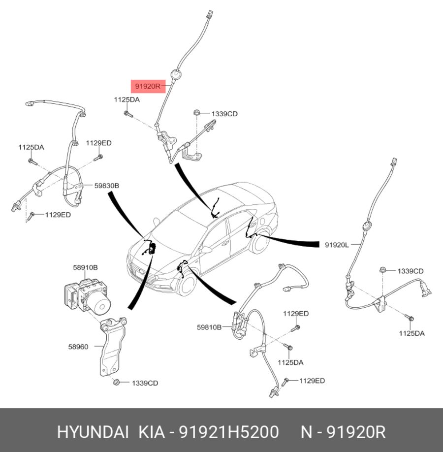 Комплекты проводов, прочие, для легковых автомобилей , новые (не б/у) у org (Hyundai/Kia 91921H5200)