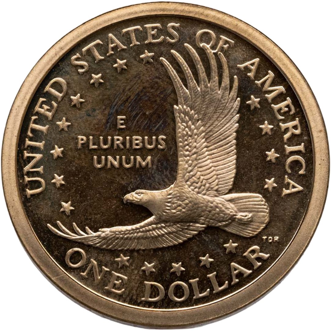 США 1 доллар dollar 2000 Sacagawea dollar Сакагавея доллар - парящий орёл знак монетного двора "S" - Сан-Франциско, Медь, в сохранности Proof