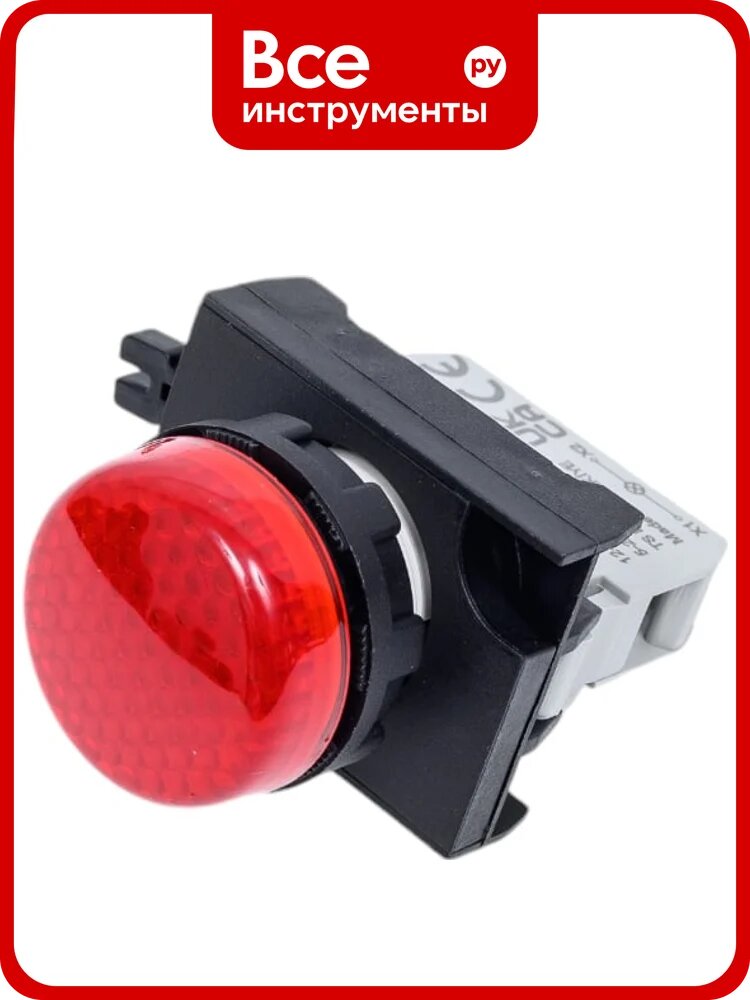 Сигнальная арматура Emas красная, с блоком подсветки CB6 12-30В AC/DC CP060XK