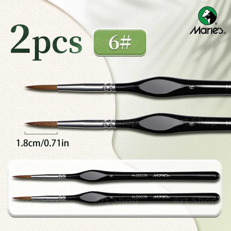 Кисти для рисования Marie's 6#, 2 шт, Цвет: 6