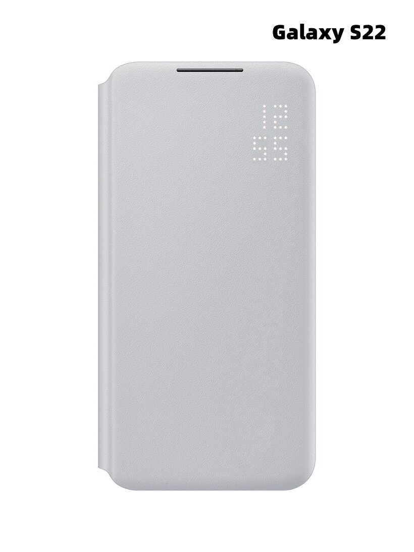 Чехол для смартфона Samsung Galaxy S22 LED Smart Protective Case — серый, модель EF-NS901PJEGCN.