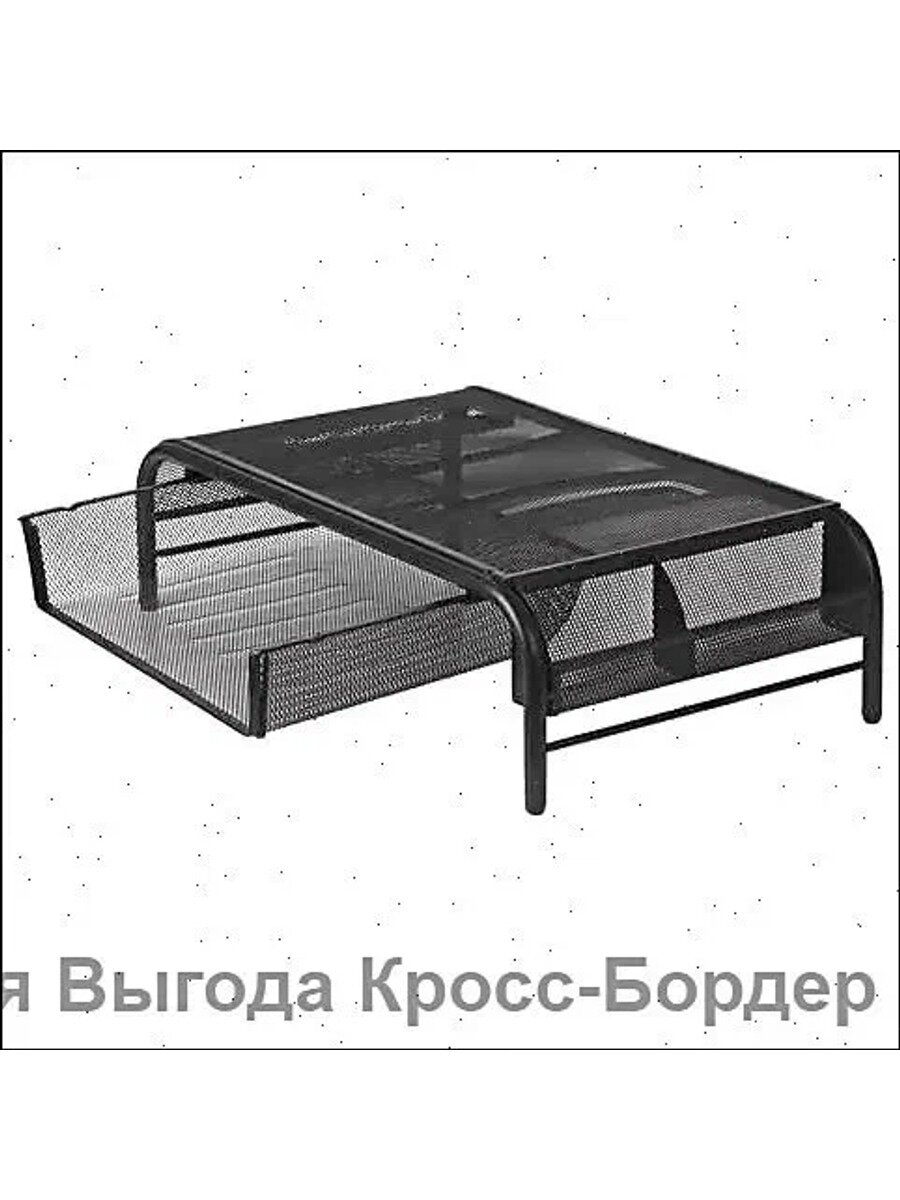 Подставка-столик рабочий для ноутбука/принтера/монитора Brauberg "Germanium" металлическая, размером 50х30х14