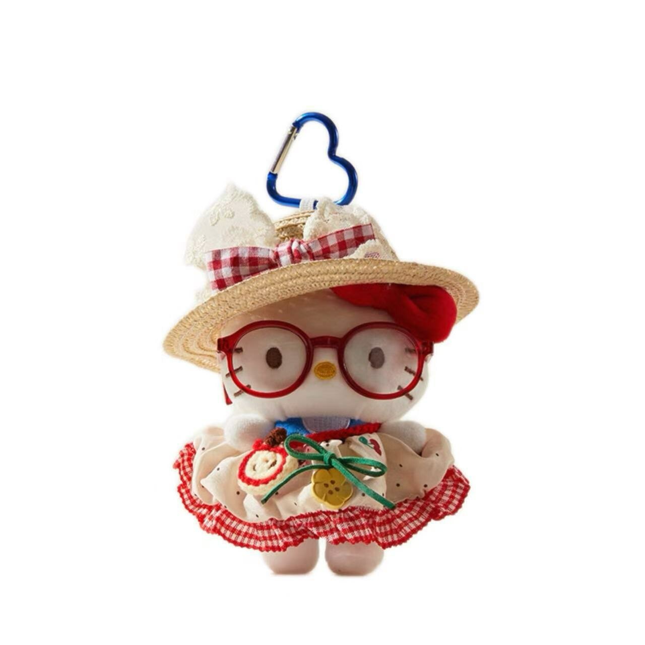 Hello Kitty Плюшевый Брелок-Подвеска Дизайн Яблока с Шляпой Темно-Синий 10 см Подарок Девочкам