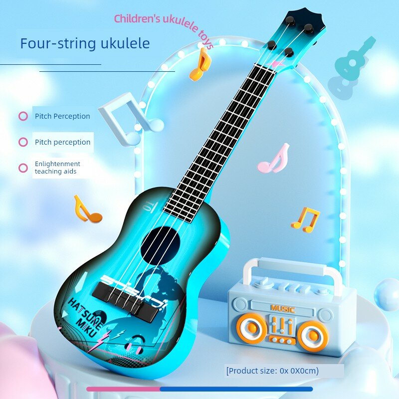 21-дюймовая синяя играемая укулеле для детей стартовый музыкальный инструмент гитара