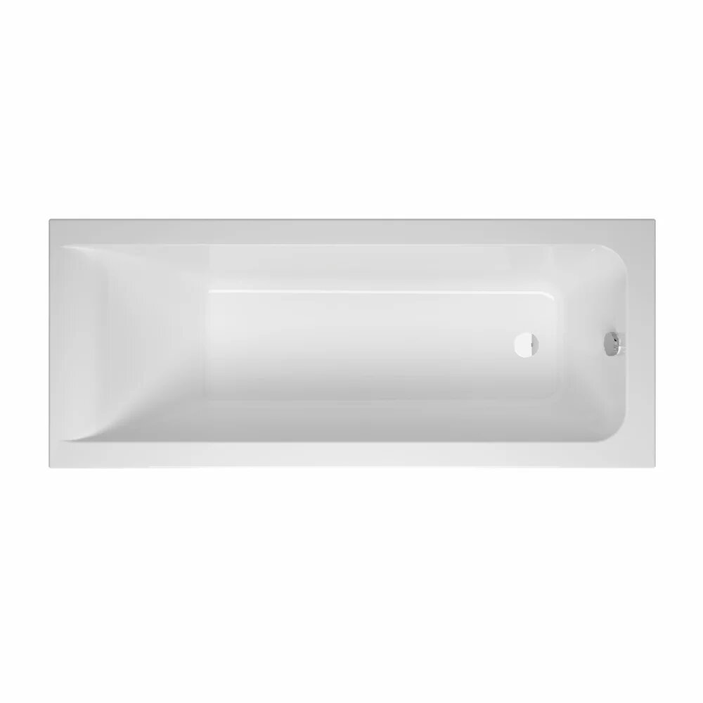 Акриловая ванна ALBA SPA Marry slim без опоры 180x70, пристенная, белая, глянцевая, со сливом-переливом, прямоугольная