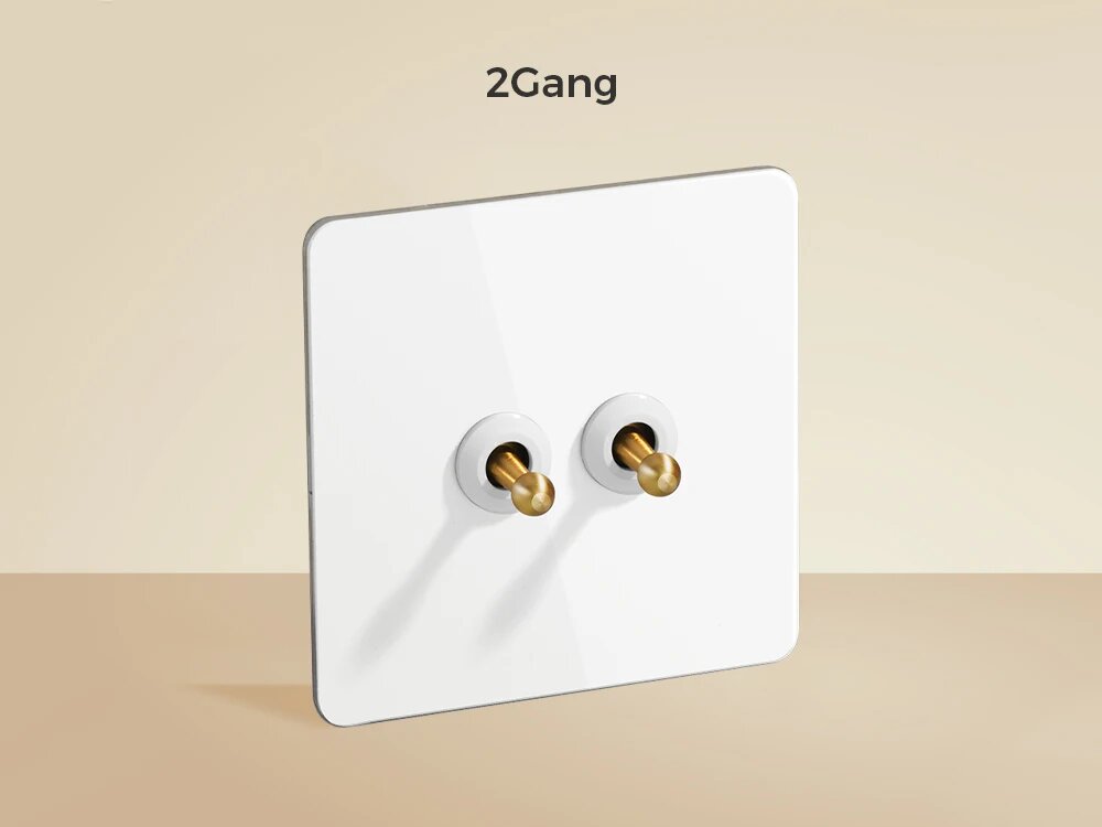 Настенный переключатель 2Gang White Gold