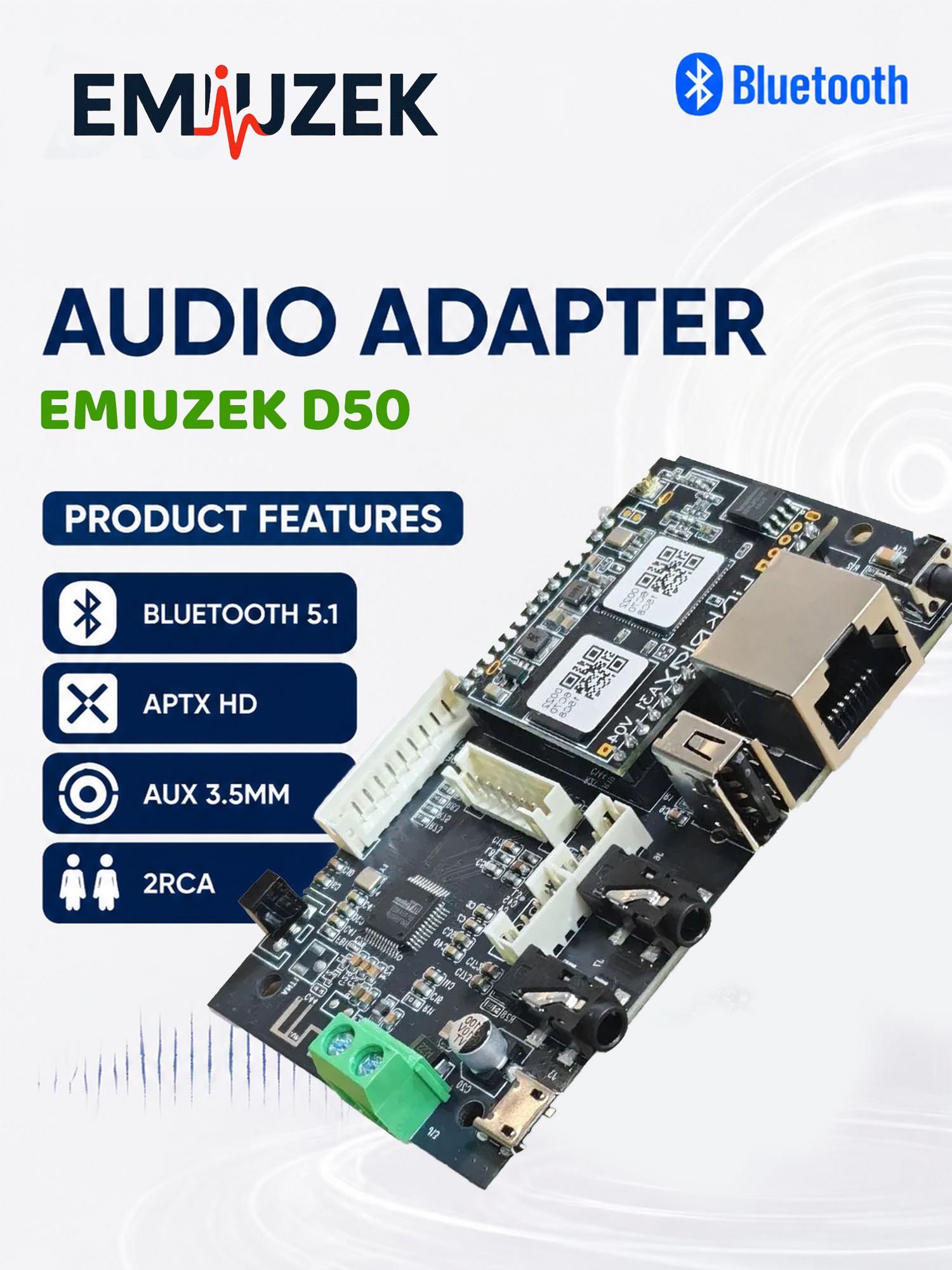 EMIUZEK D50 Wireless Audio Receiver Board WiFi