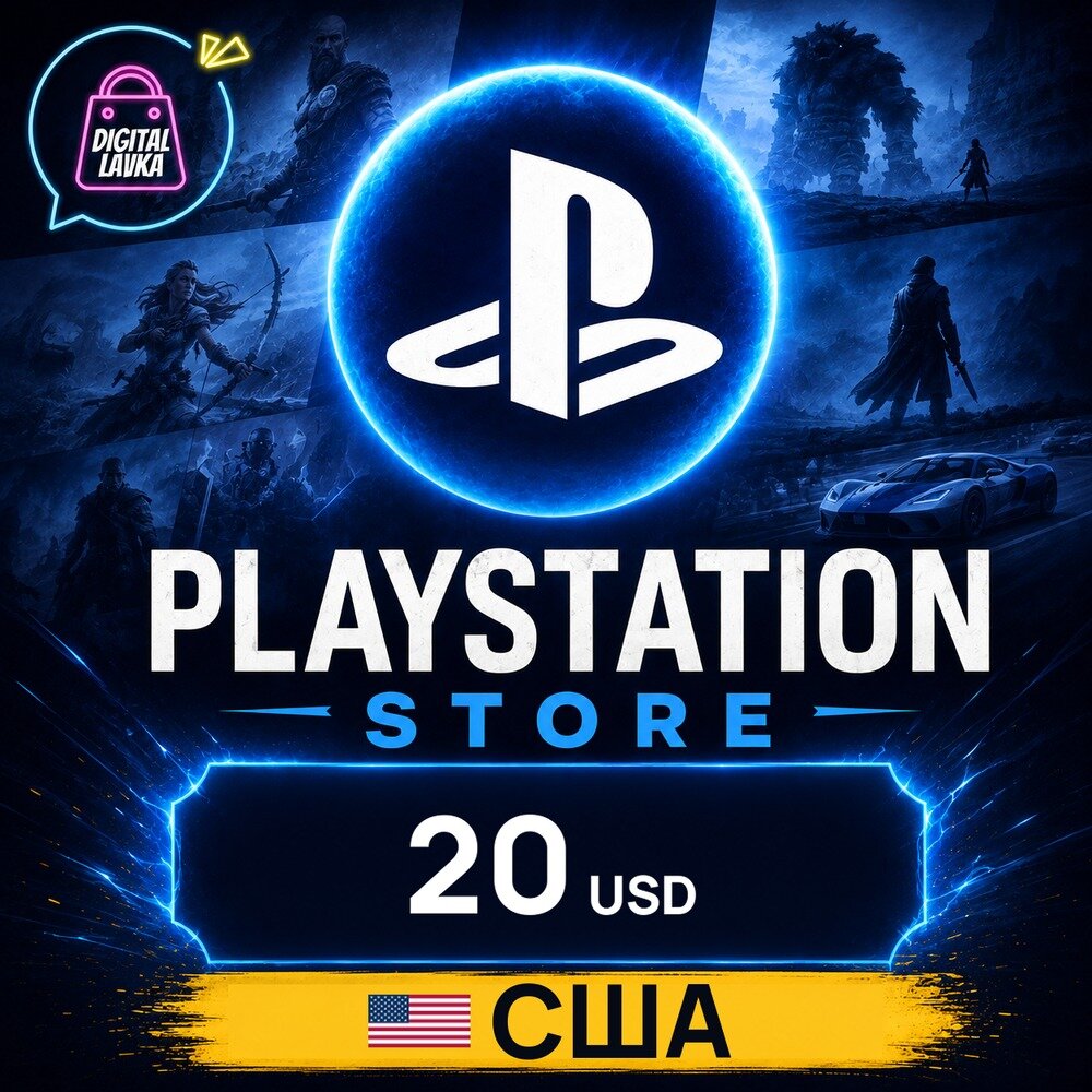 PlayStation Network (PSN) США · USD 20 — карта оплаты, цифровой код пополнения счёта, моментальная доставка