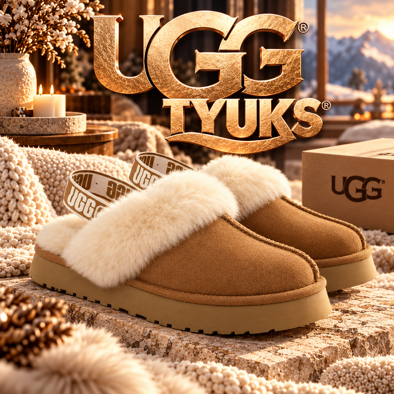 Угги UGG UGG Funkette Slipper Chestnut Kids