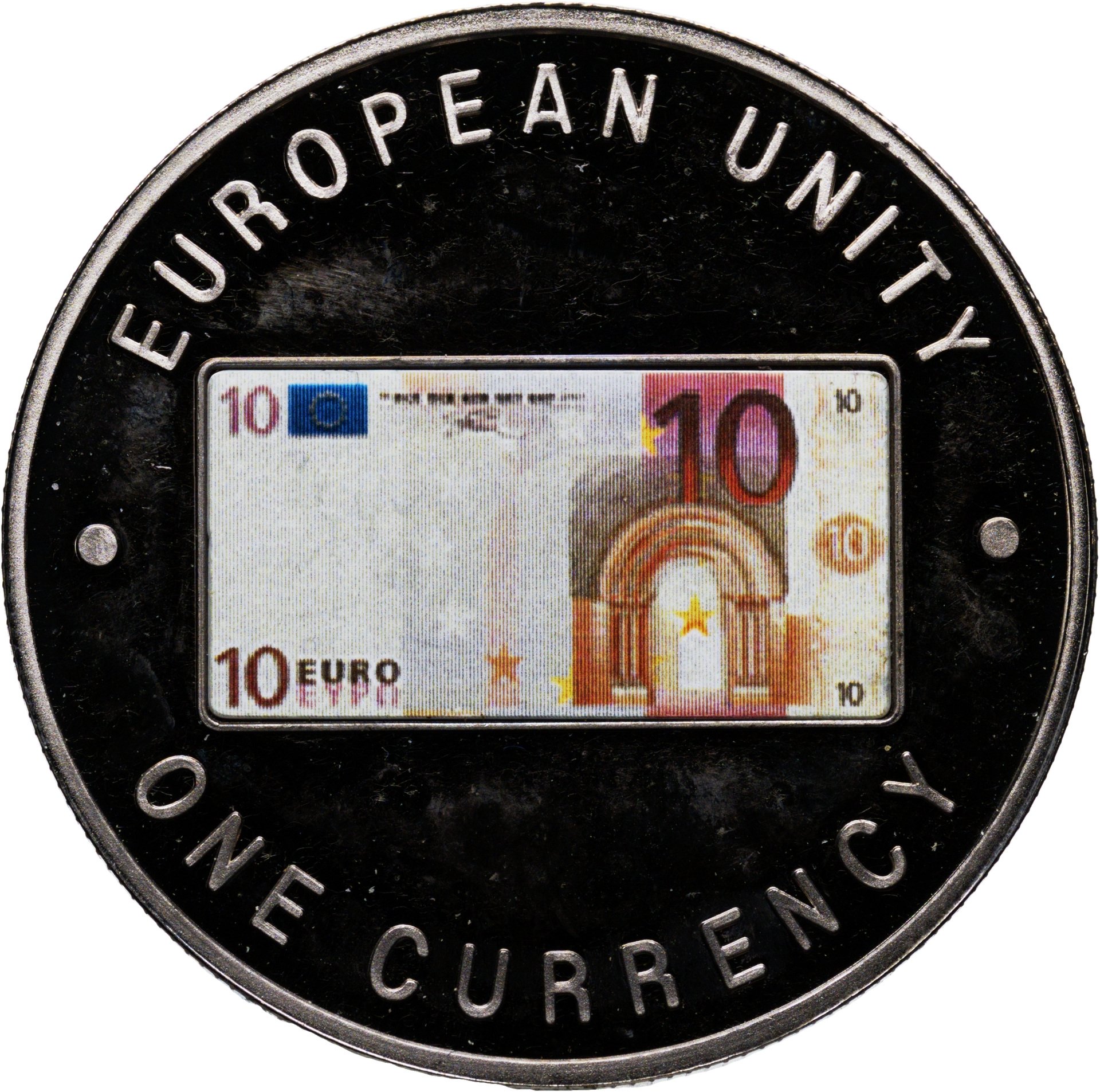 Замбия 1000 квача 1998 "Банкнота 10 евро - аверс", МНЦ медь-никель-цинк, в сохранности Proof