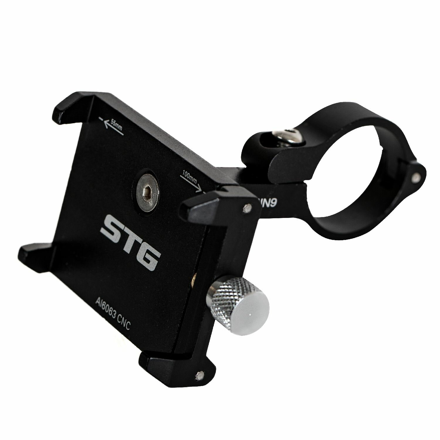 Держатель для телефона STG BC-B705 3,5-7", алюм, черный Х95137