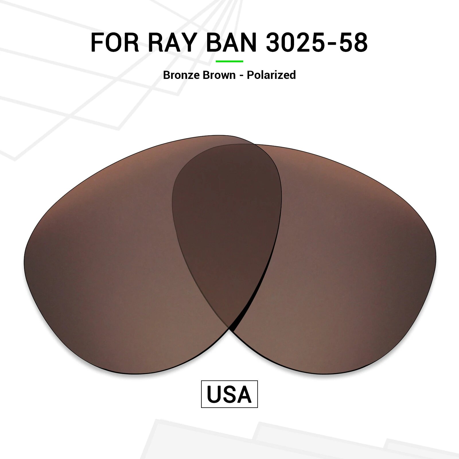 Поляризованные линзы Bronze Brown для Ray Ban 3025-58