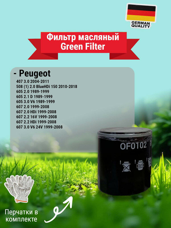 Масляный фильтр для Peugeot 407, 508, 605, 607 с двигателем 3.0 V6 24V. Фильтр масляный Пежо 407, Пежо 508, Пежо 605, Пежо 607