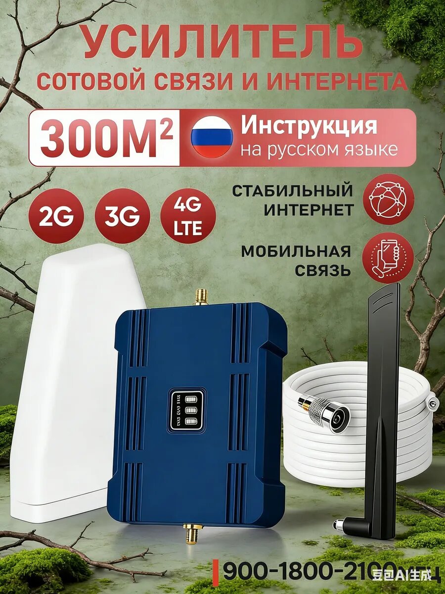 Усилитель сотовой связи 2G/3G/4G (900/1800/2100 МГц) — Улучшение сигнала GSM и интернета для телефона