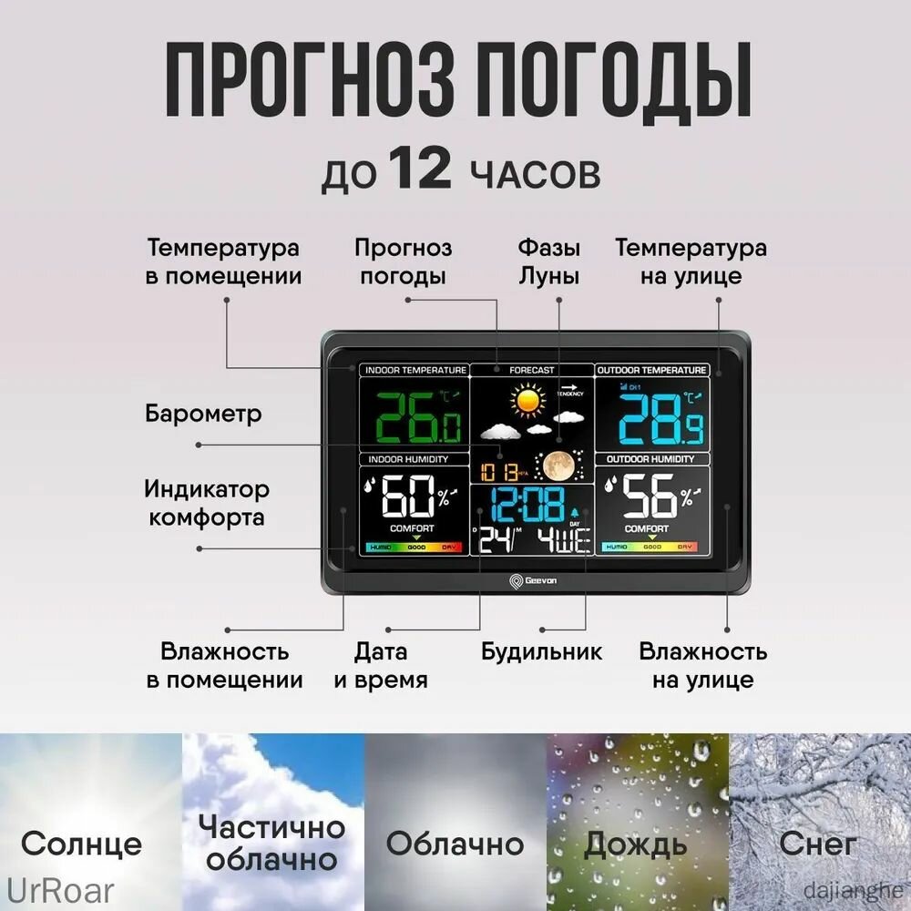 Многофункциональный термогигрометр с оповещением о температуре