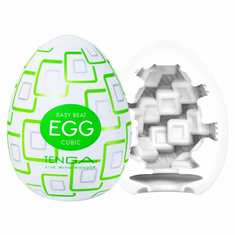 Одноразовый Мастурбатор-яйцо Tenga EGG Cubic (EGG-R03), белый