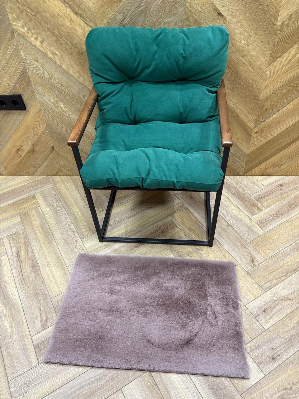 Ковер мех кролика пушистый Мальдивский песок 0,5*0,8 Прямоугольник, розовый