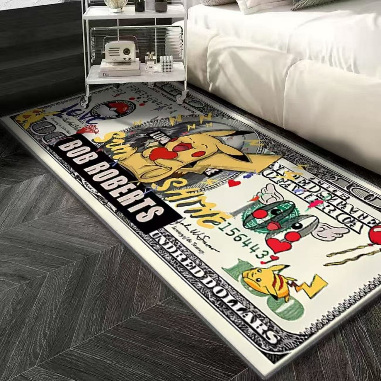 Ковер кринж доллар, 50x100см, 100USD, коврик с ворсом 5мм. поп-арт.