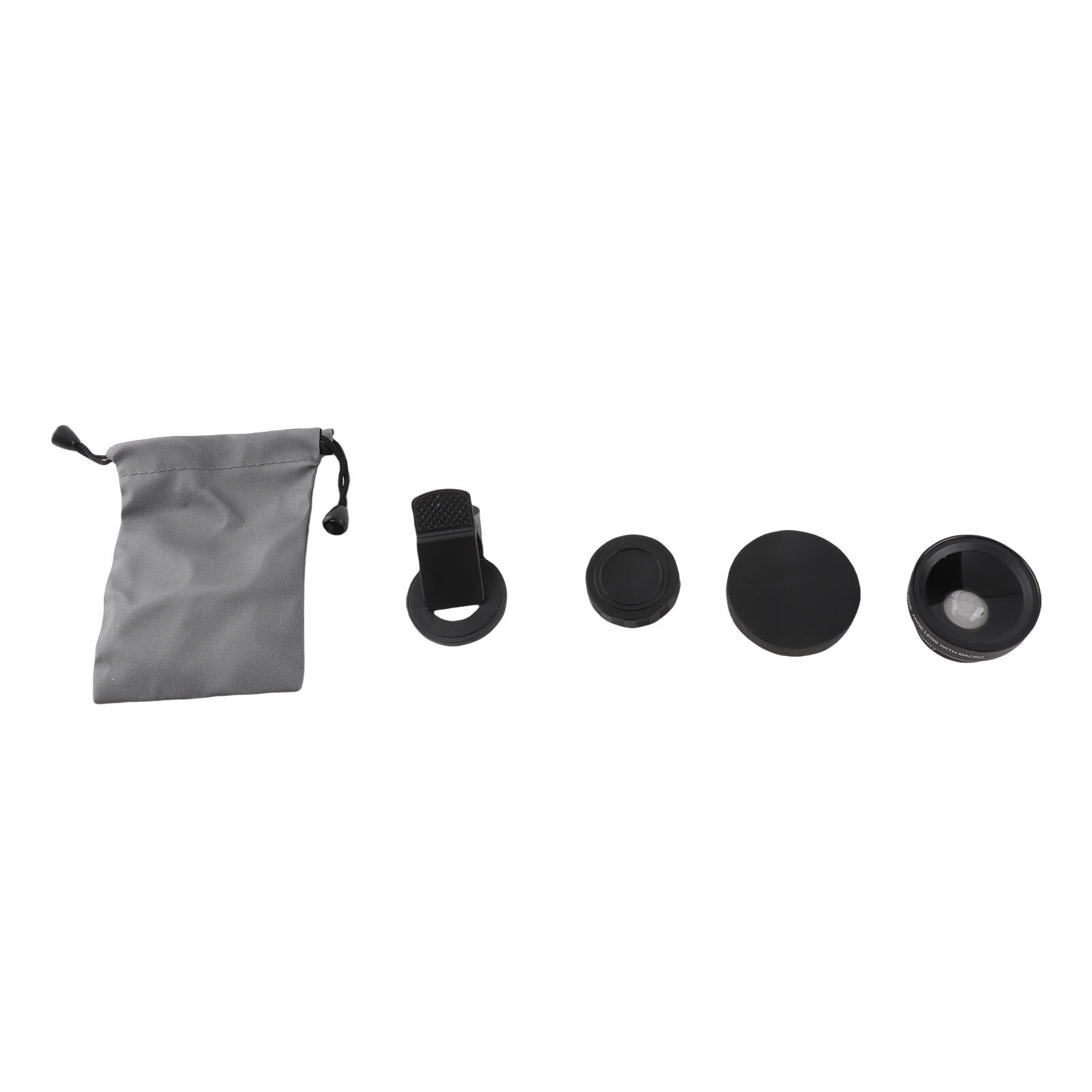 2 функции: объектив для мобильного телефона с 0,45-кратным широкоугольным объективом и макрообъективом HD для iPhone и Android.