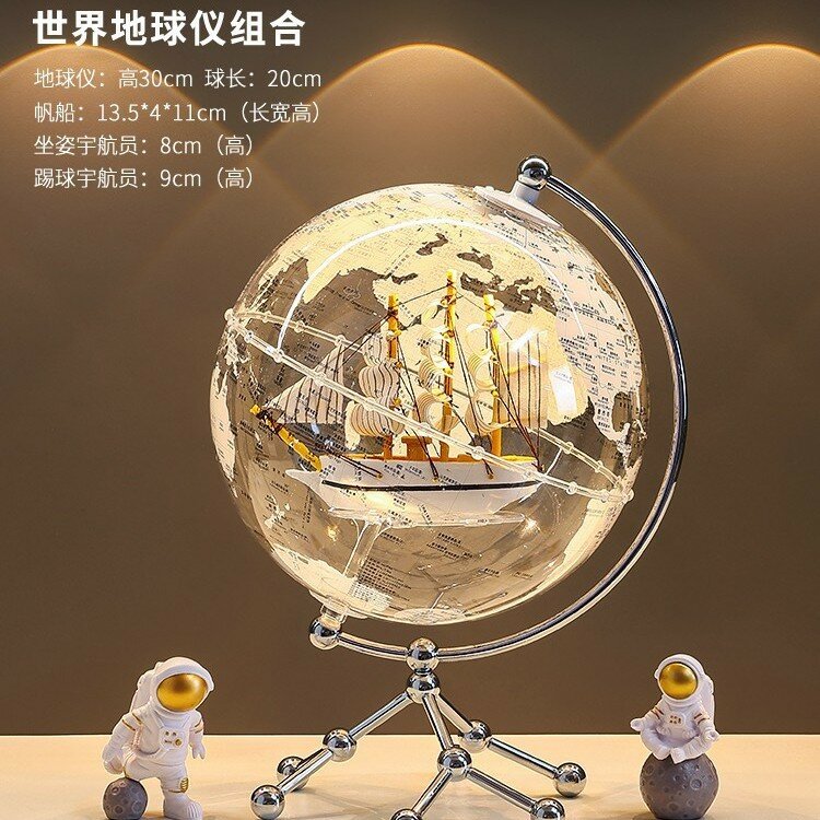 Прозрачный декоративный глобус, роскошный элемент декора для гостиной, тумбы под телевизор, офиса, украшение для рабочего стола в стиле космонавта, подарок на день рождения.