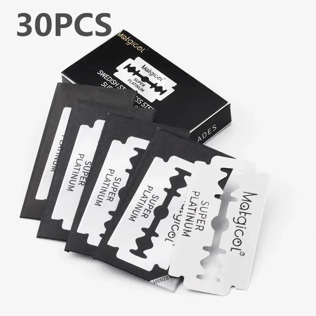 Набор мужских двусторонних лезвий для бритья (30/50/100 лезвий), лезвия для ручных безопасных бритв, инструменты для бритья.