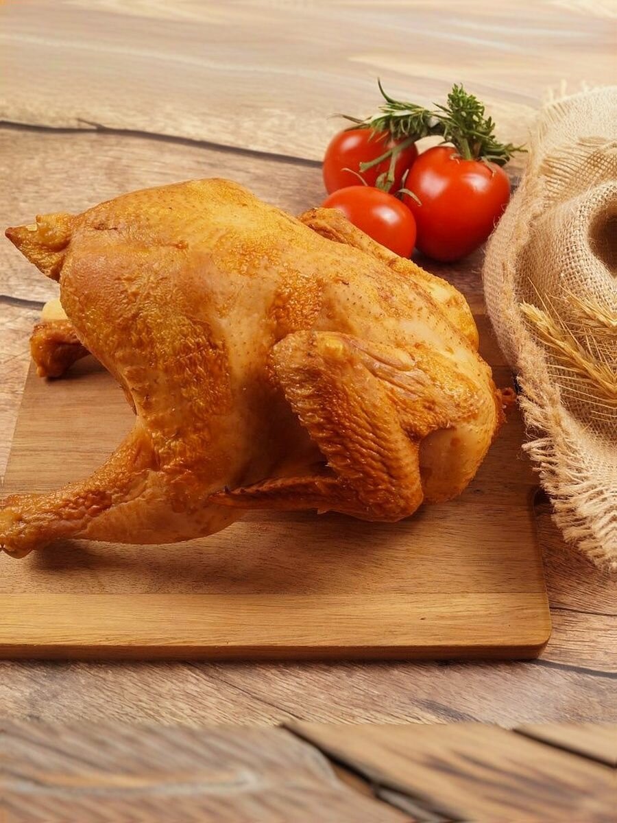 Курица тушка горячего копчения 1,9 кг, Ферма Евгения Рошаля