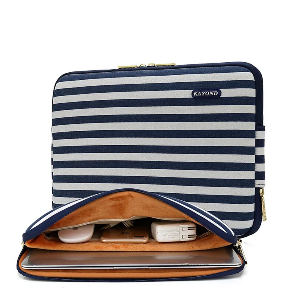 Чехол для ноутбука 14" в полоску Blue White Stripe
