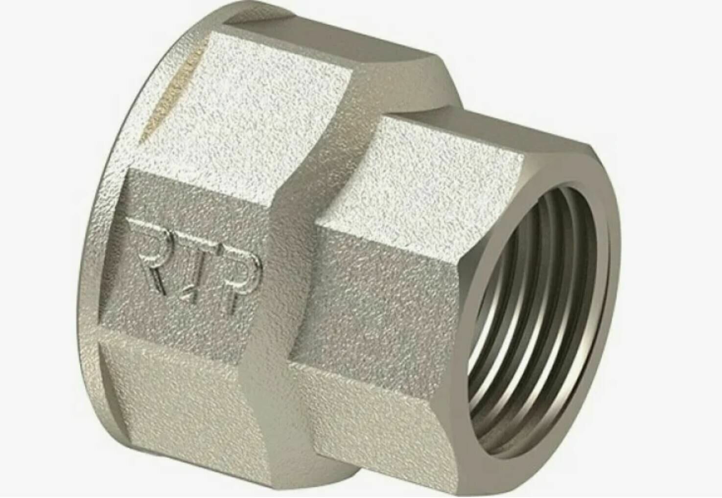 Муфта переходная, латунь, внутренняя резьба 1 1/4"х1/2", никель, RTP