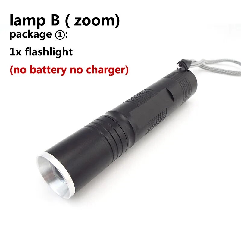 Фонарик Gakaki B4 черный водонепроницаемый 1000 люмен B lamp