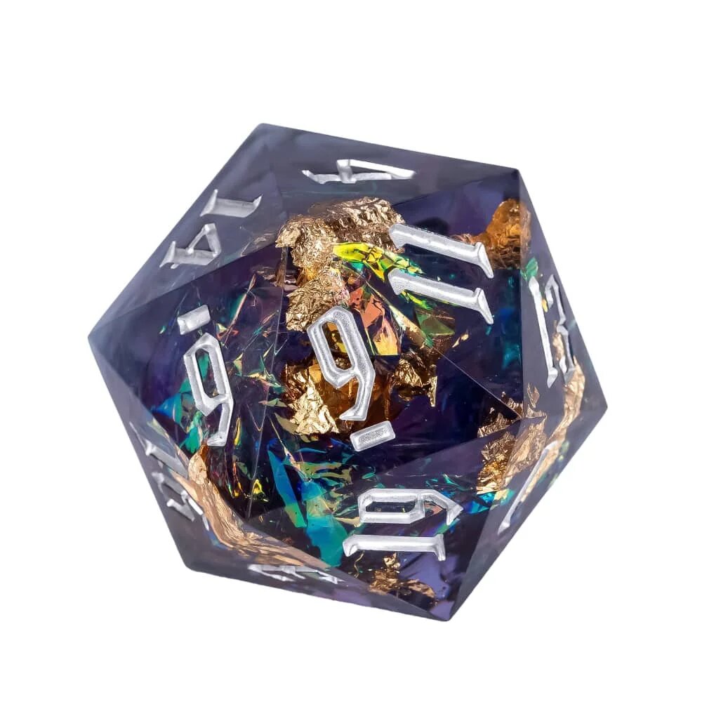 D20 кубик 33 мм, Purple Blue, CRITALLIC