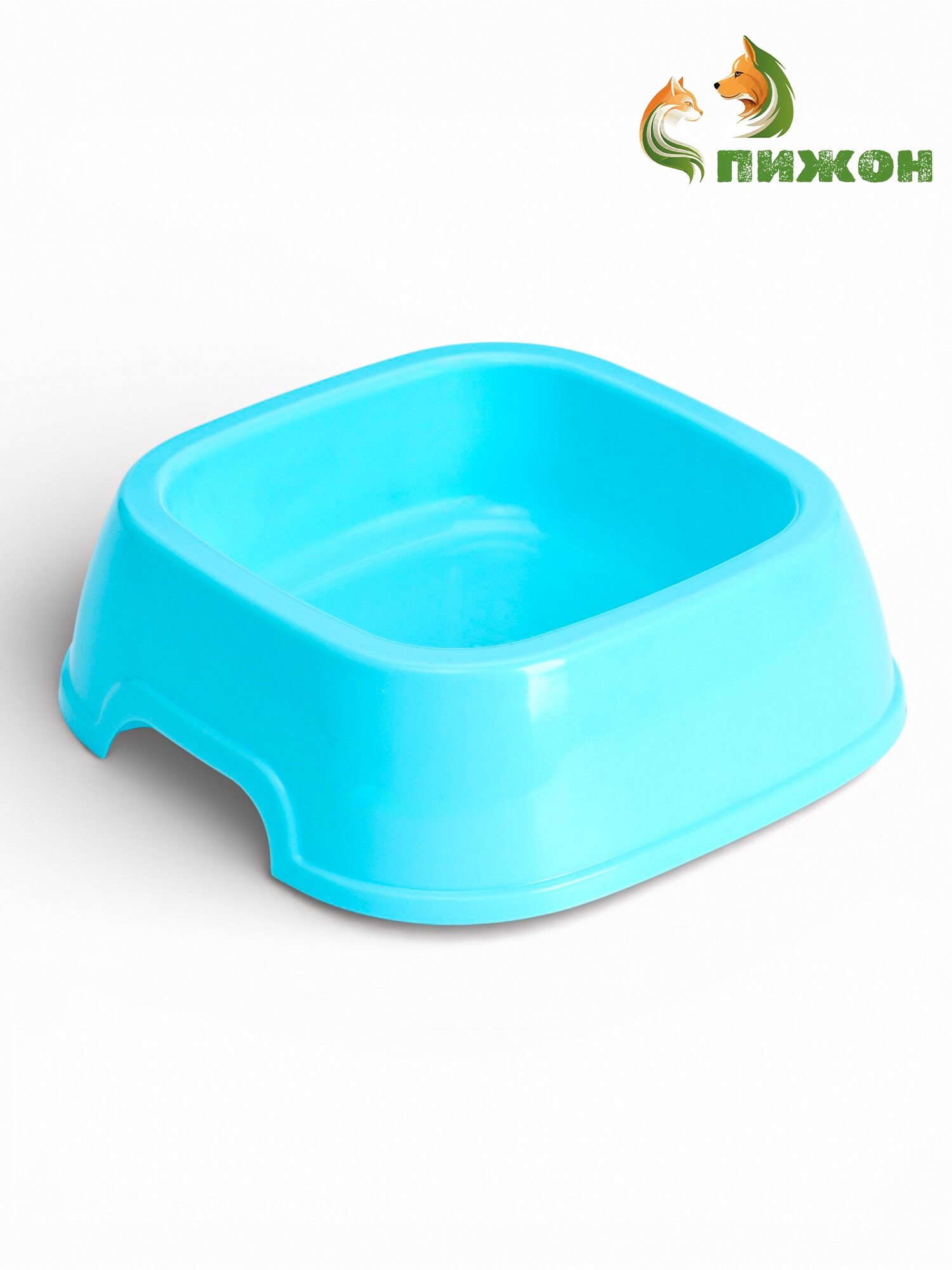 Миска, 700 мл, квадратная, пластик, голубая