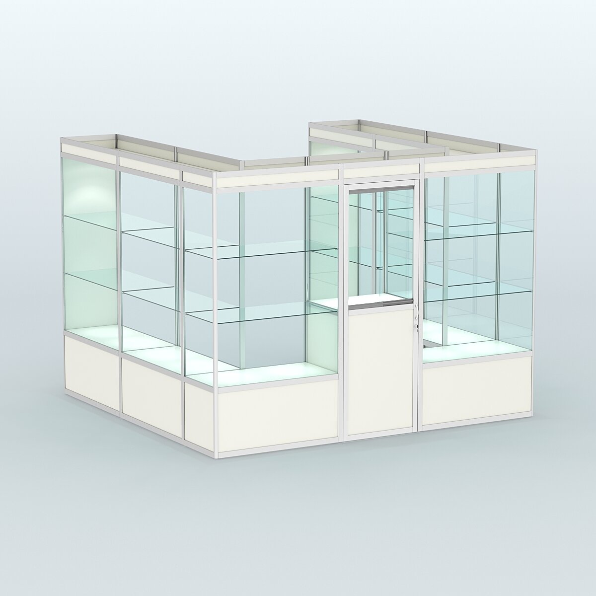 Павильон из профиля пристенный №5а (6,75 кв. м), Белый