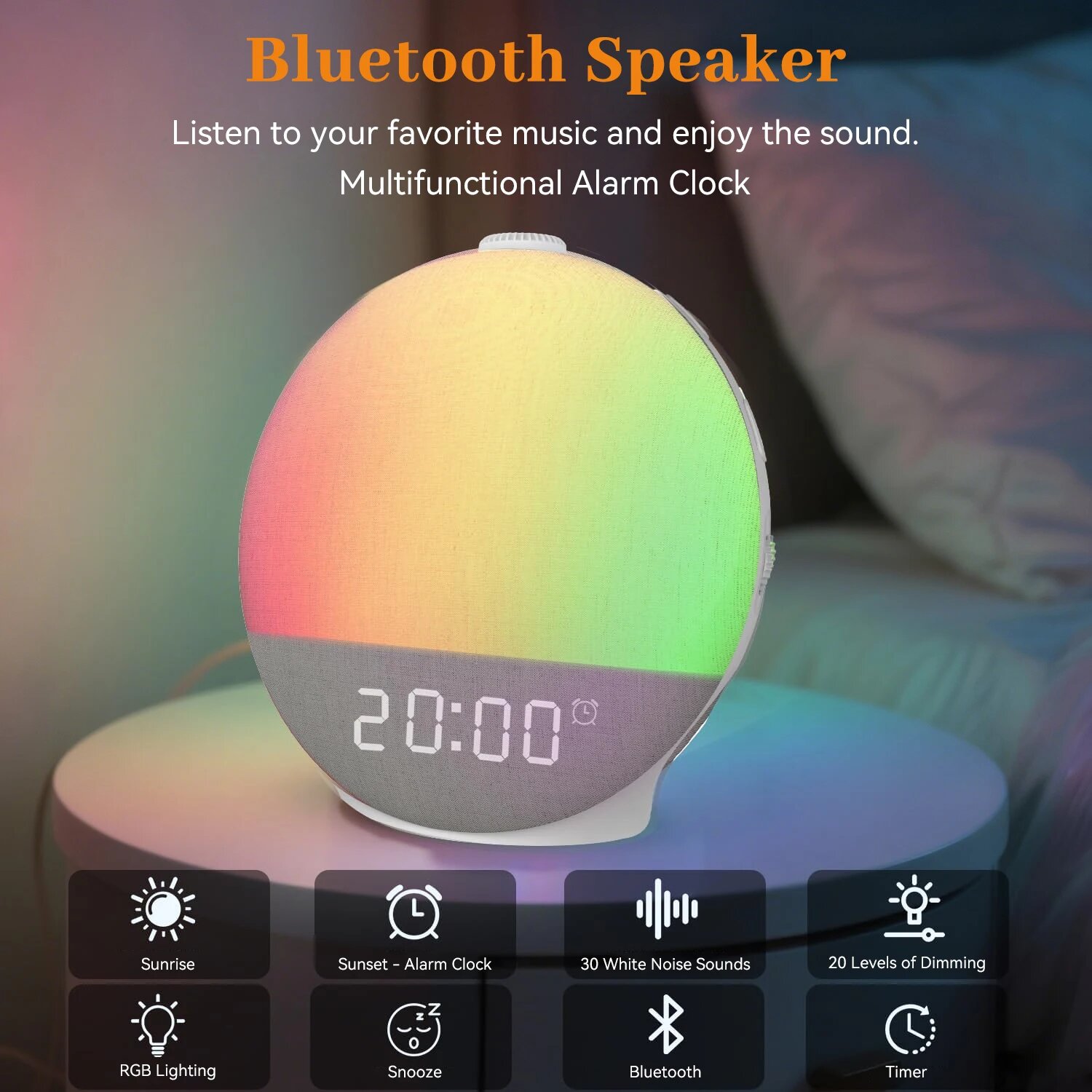 Будильник с имитацией рассвета Bluetooth