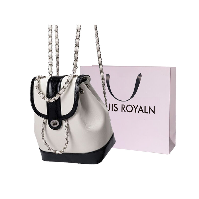 Рюкзак женский LOUIS ROYALN PU 5590732, белый, черный, красный