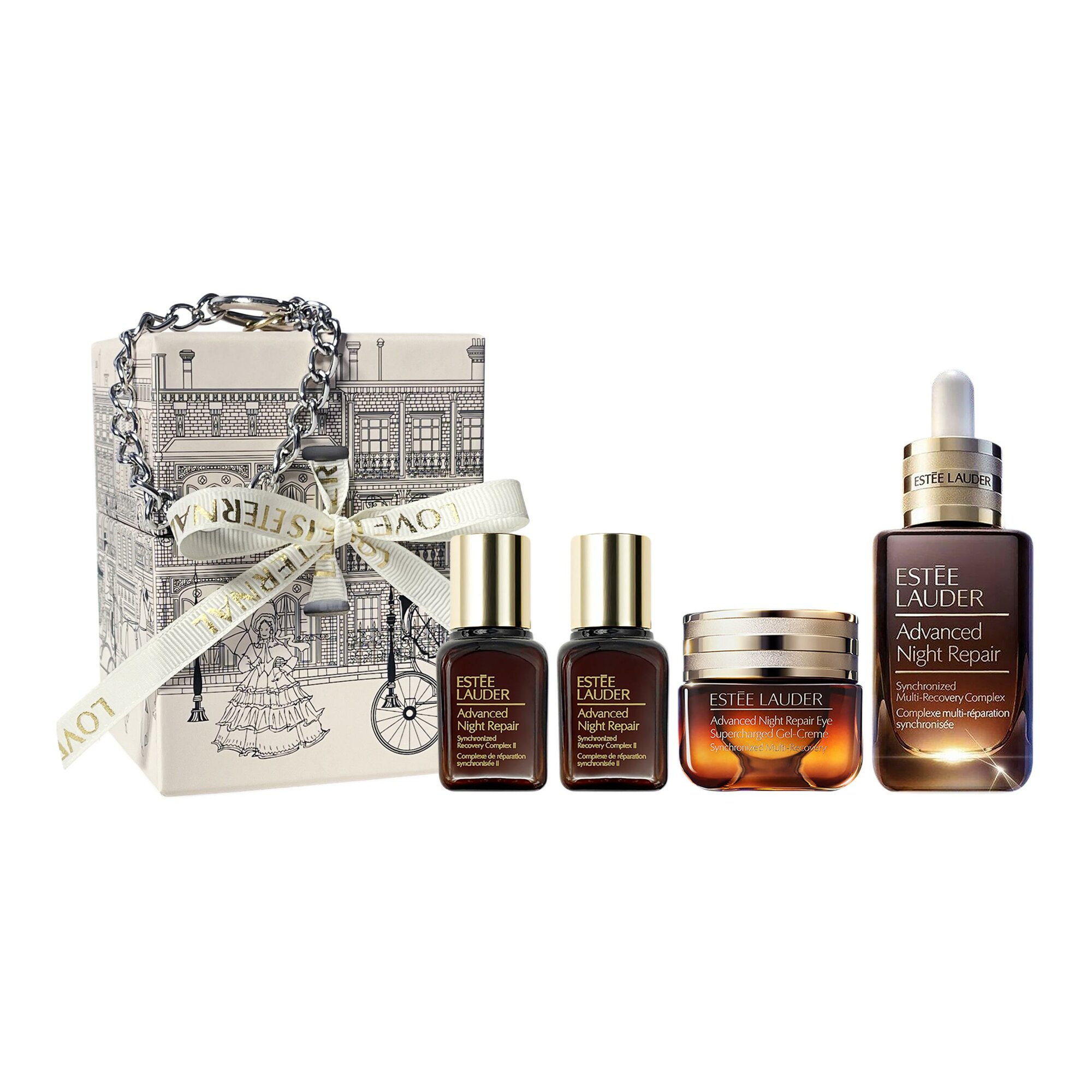 Наборы для ухода за кожей унисекс ESTEE LAUDER Advanced Night Repair, Black Angel All-Star Small Brown Bottle Serums 50ml Combination Four-Piece Set Box