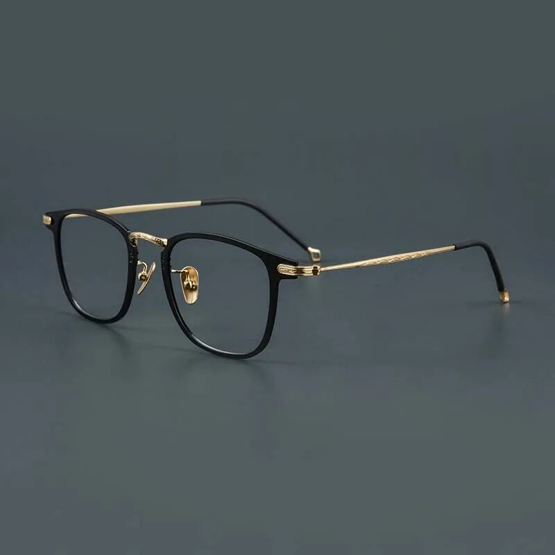 Мужские очки Ray-Ban прямоугольные, Custom Prescription, BlackGold