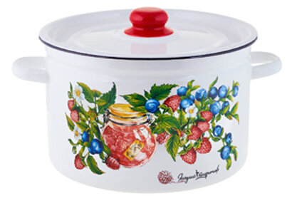 Кастрюля эмалированная 7л с крышкой для индукции, Конфитюр, Appetite